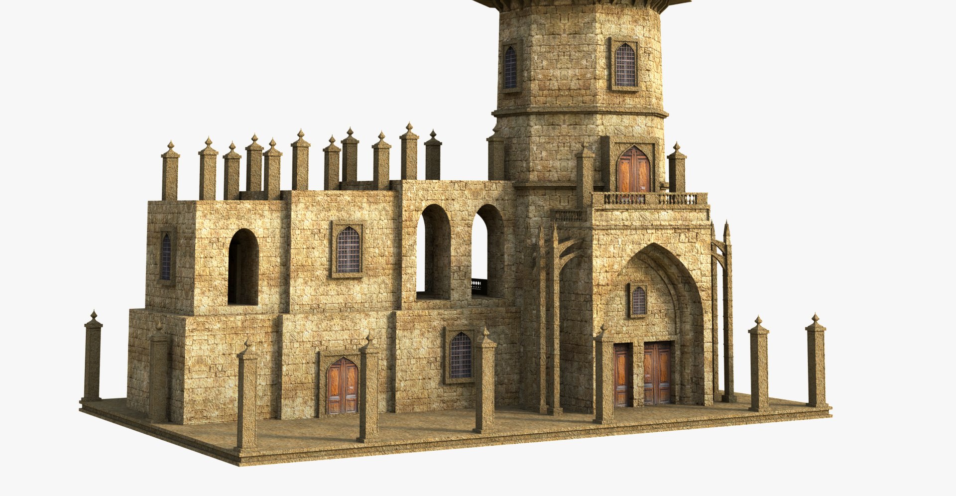 3D Arabic Ancient Building - TurboSquid 2190828