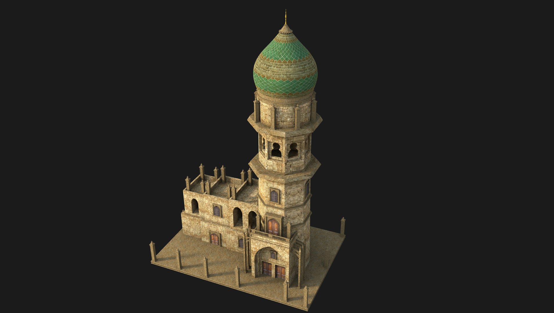 3D Arabic Ancient Building - TurboSquid 2190828