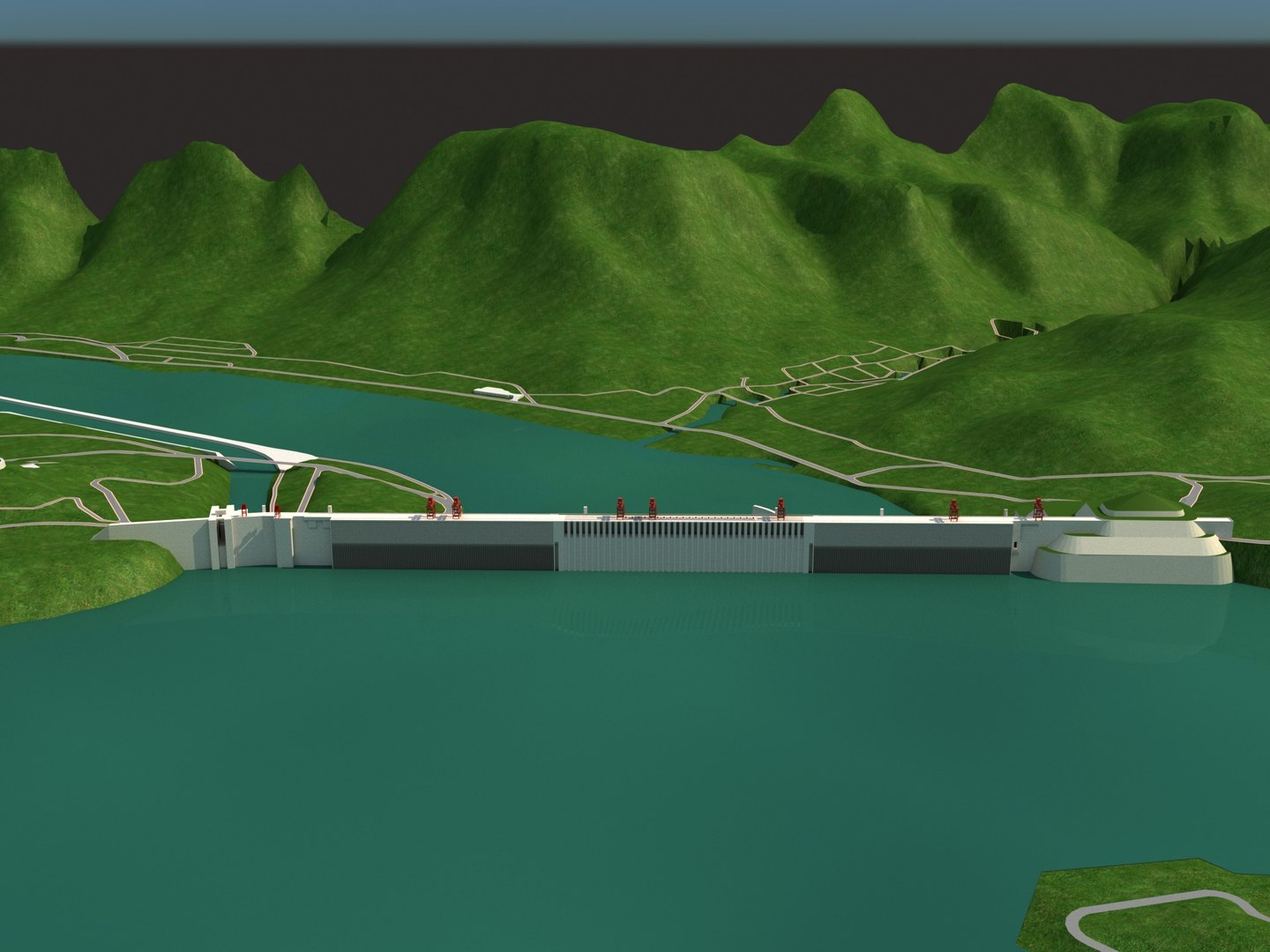 3D Model Three Gorges Hydroelectric Power Station - TurboSquid 2004354