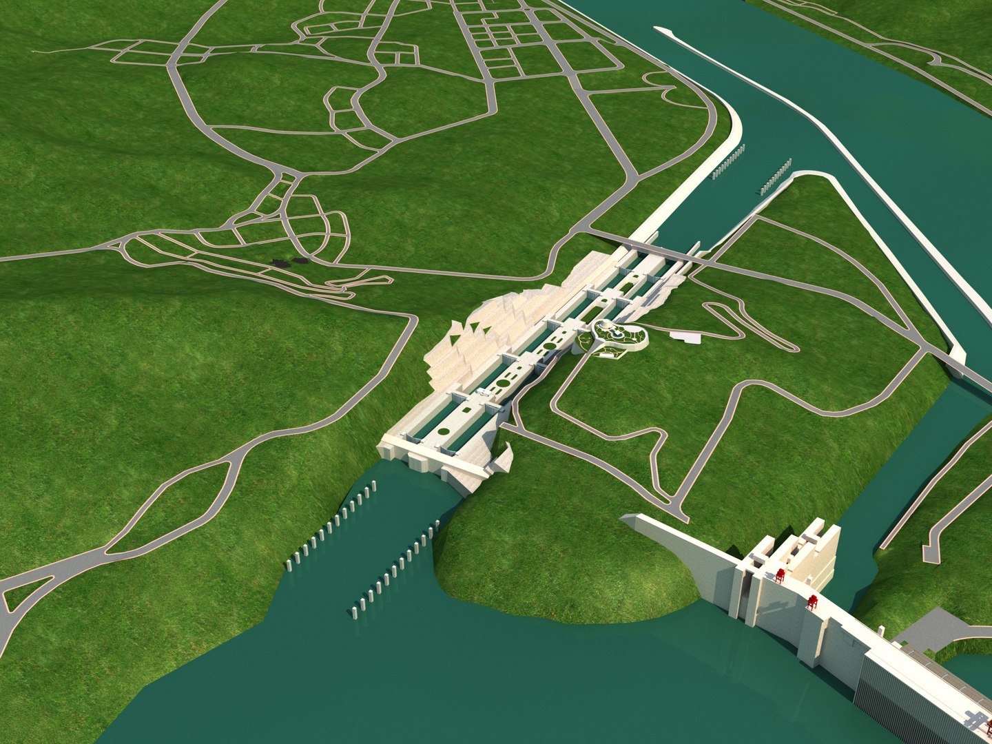3D Model Three Gorges Hydroelectric Power Station - TurboSquid 2004354