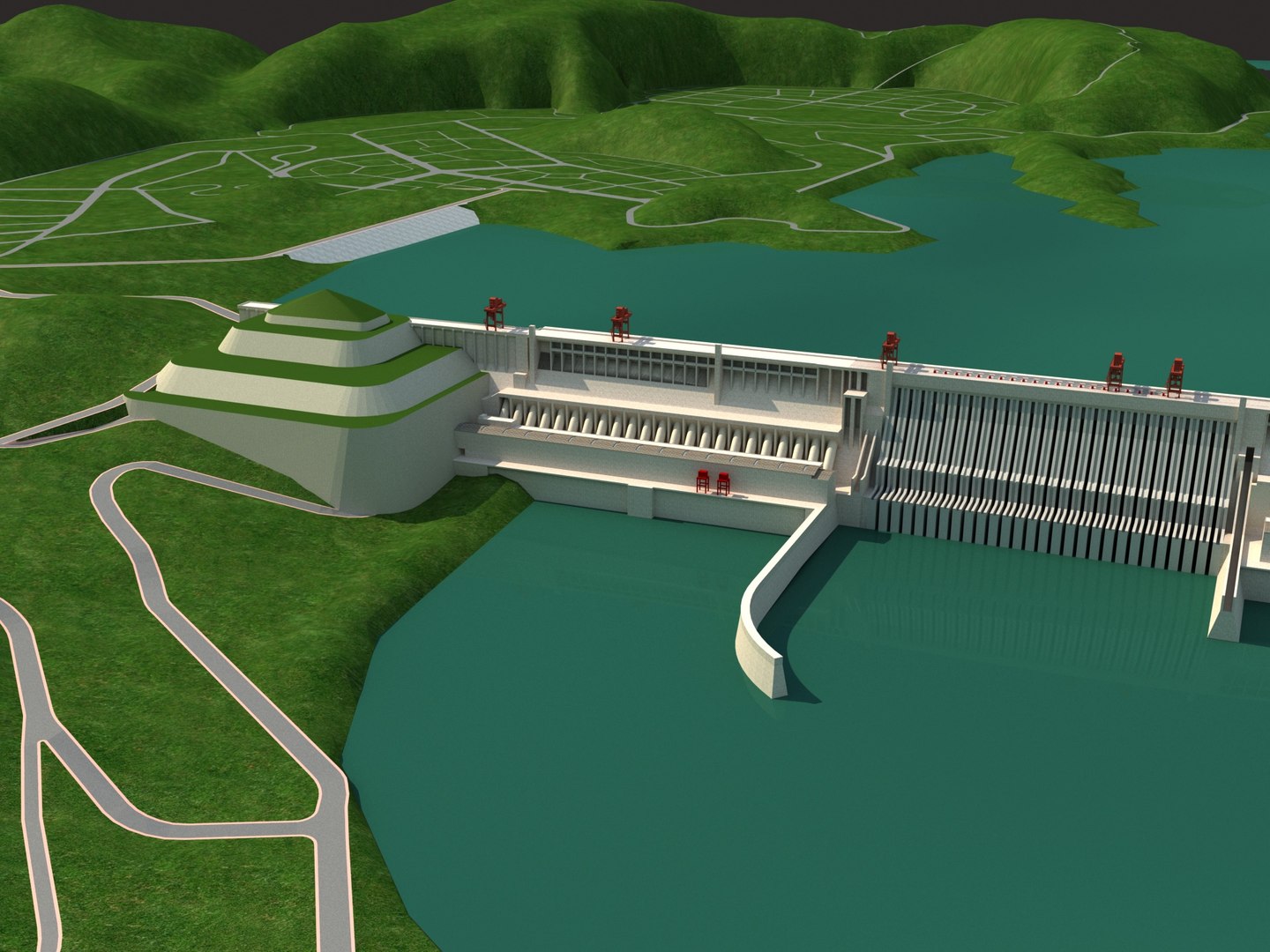 3D Model Three Gorges Hydroelectric Power Station - TurboSquid 2004354