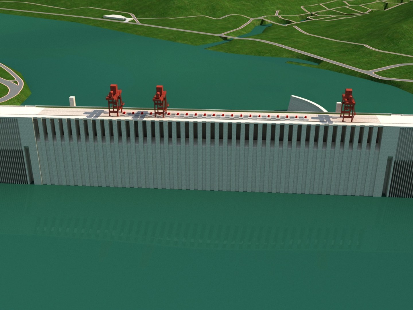 3D Model Three Gorges Hydroelectric Power Station - TurboSquid 2004354
