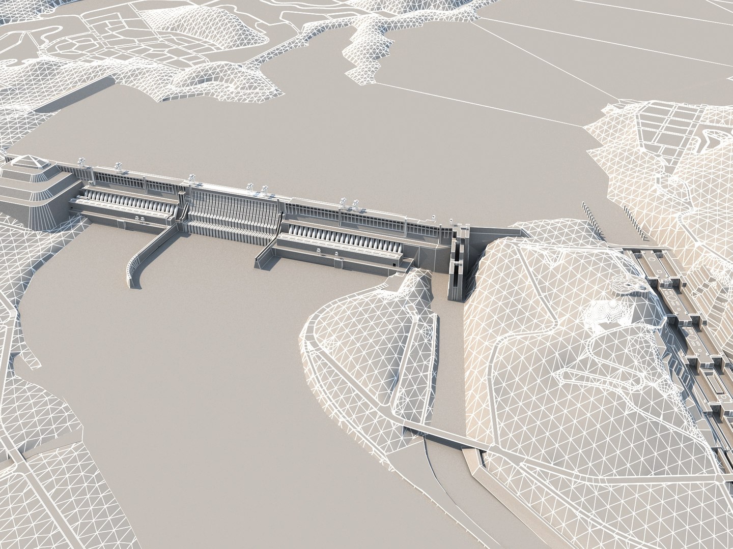 3D Model Three Gorges Hydroelectric Power Station - TurboSquid 2004354