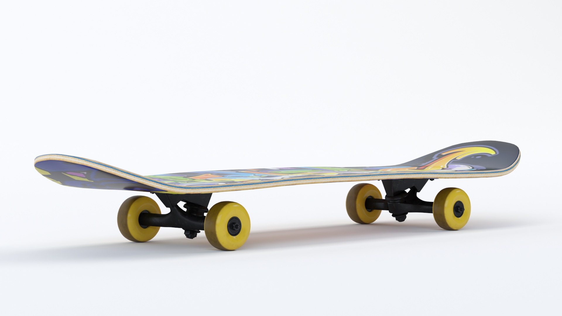 Skateboard Yellow Model 3D Model - TurboSquid 1960000