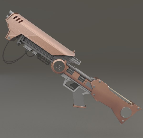 3d model high-poly gun