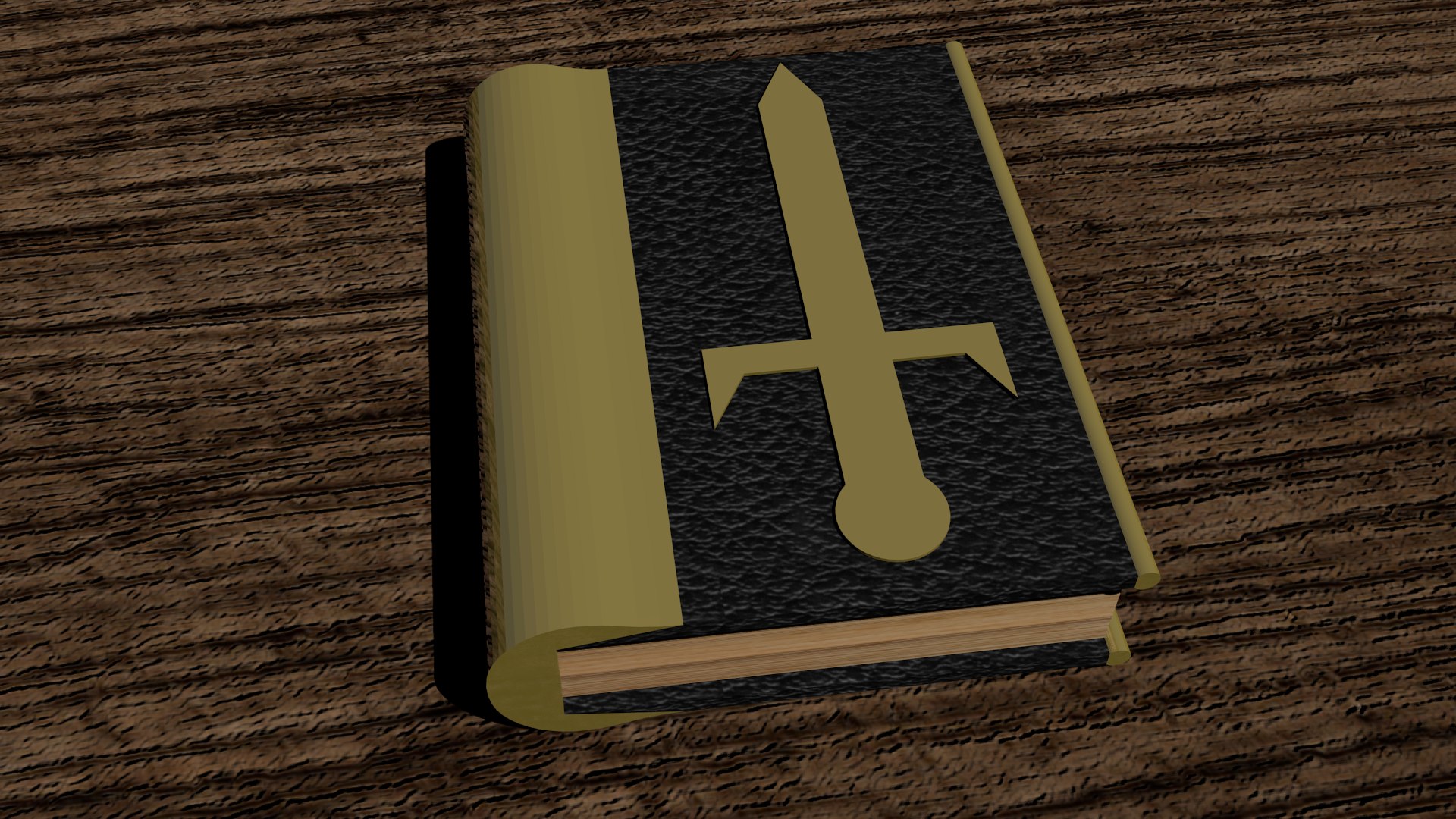 3d Model Book Sword Cover