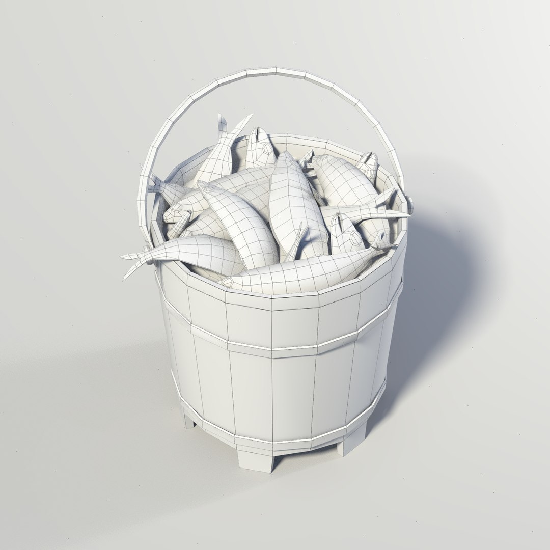 3d Model Bucket Fish