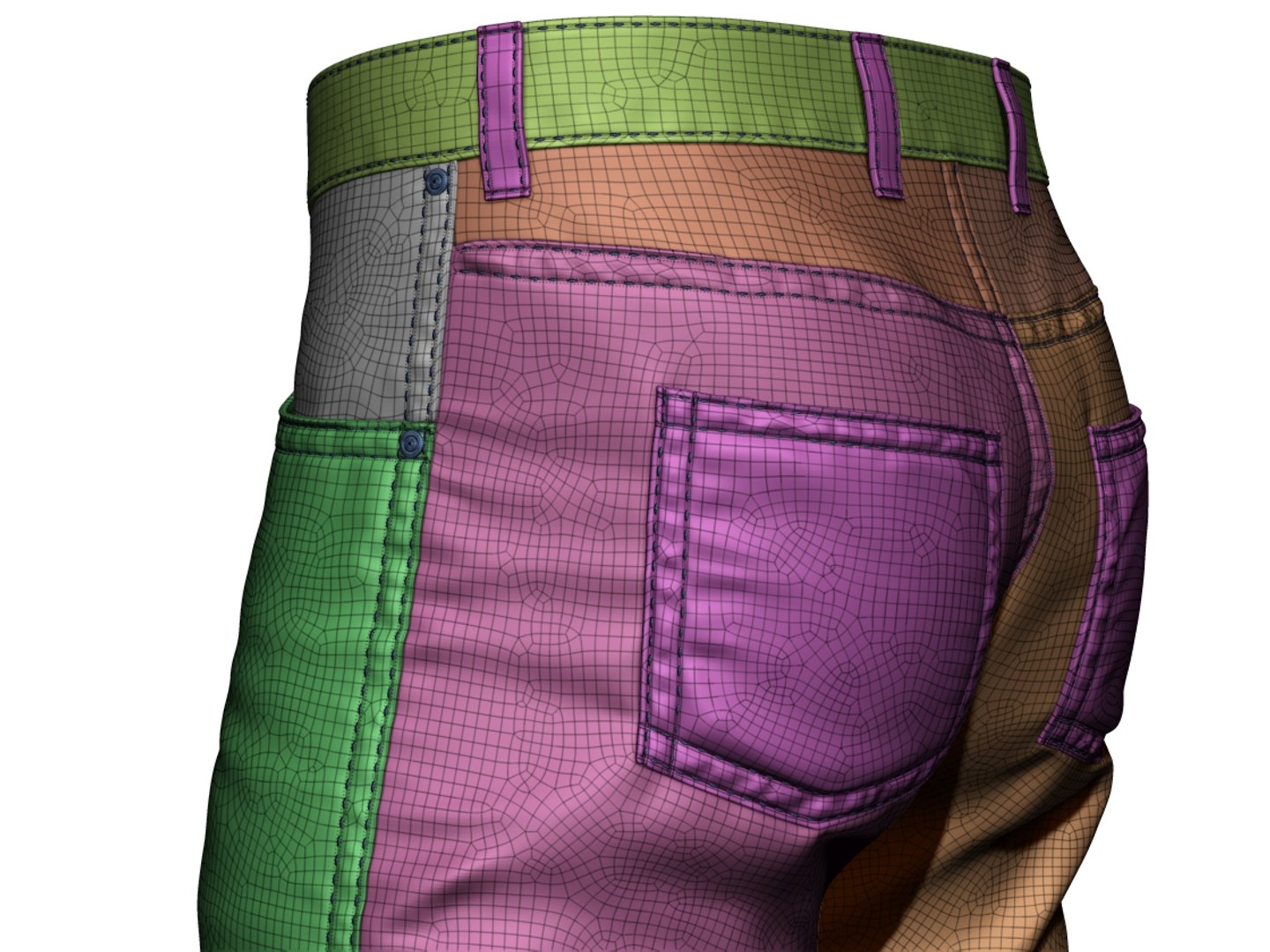 3D Jeans Pants Denim Model - TurboSquid 1362500