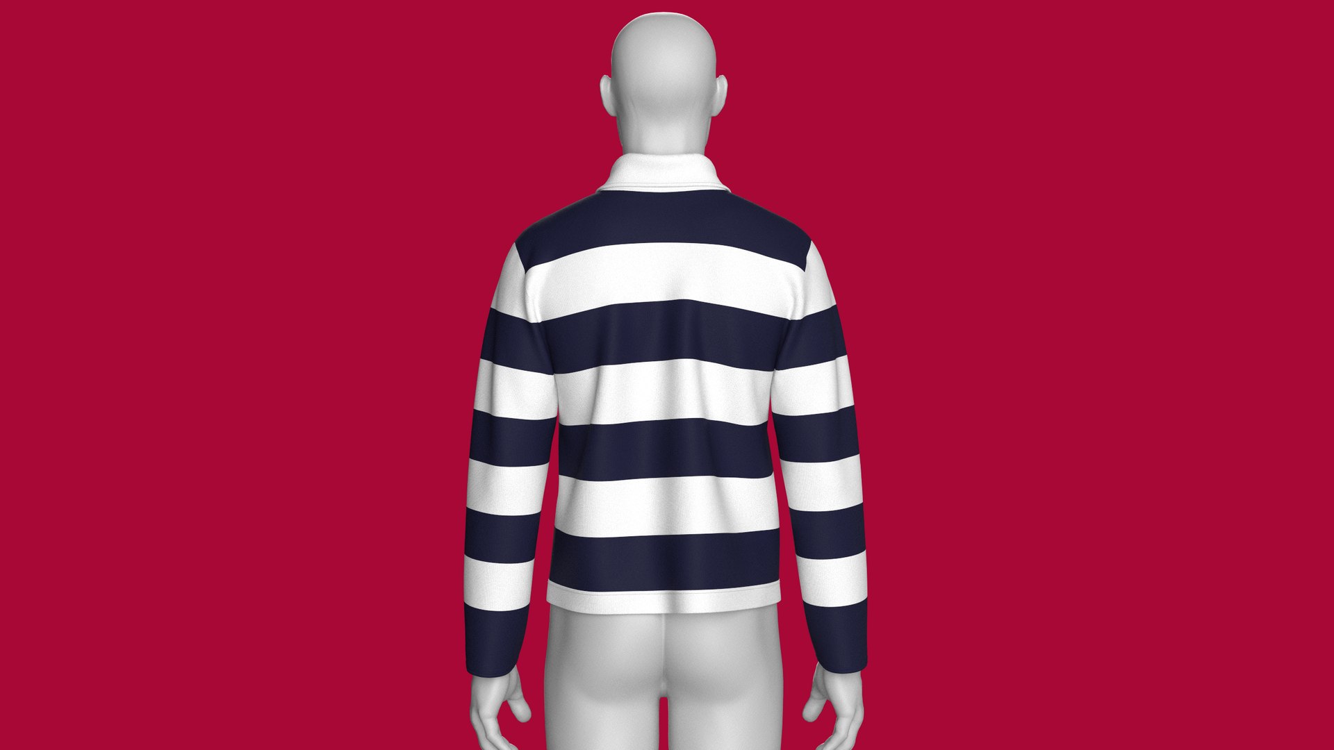 Men Long Sleeve Polo Sweatshirt With Patch 3D - TurboSquid 2513940