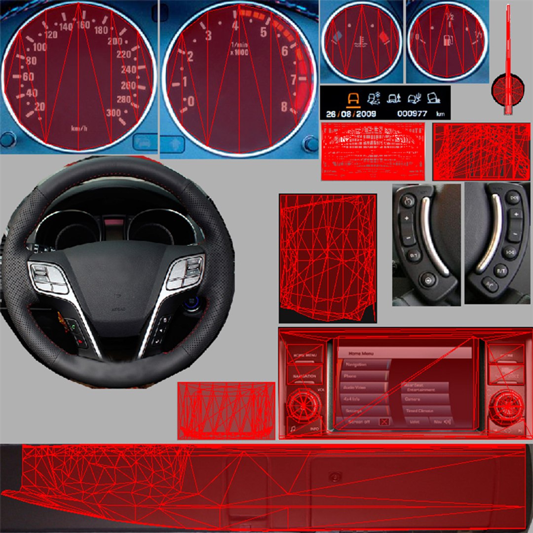 Car Dashboard With Steering Wheel 3D Model - TurboSquid 1913020