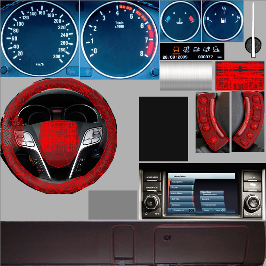 Car Dashboard With Steering Wheel 3D Model - TurboSquid 1913020