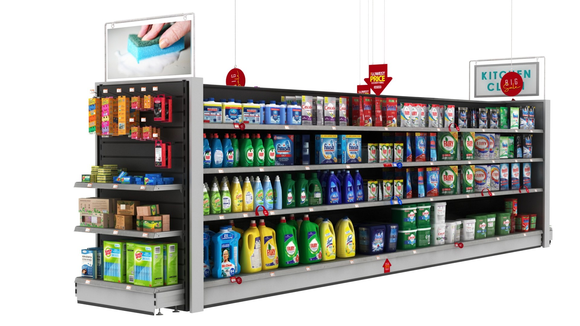 Supermarket Kitcken Cleaning Products Rack Model - TurboSquid 2321786