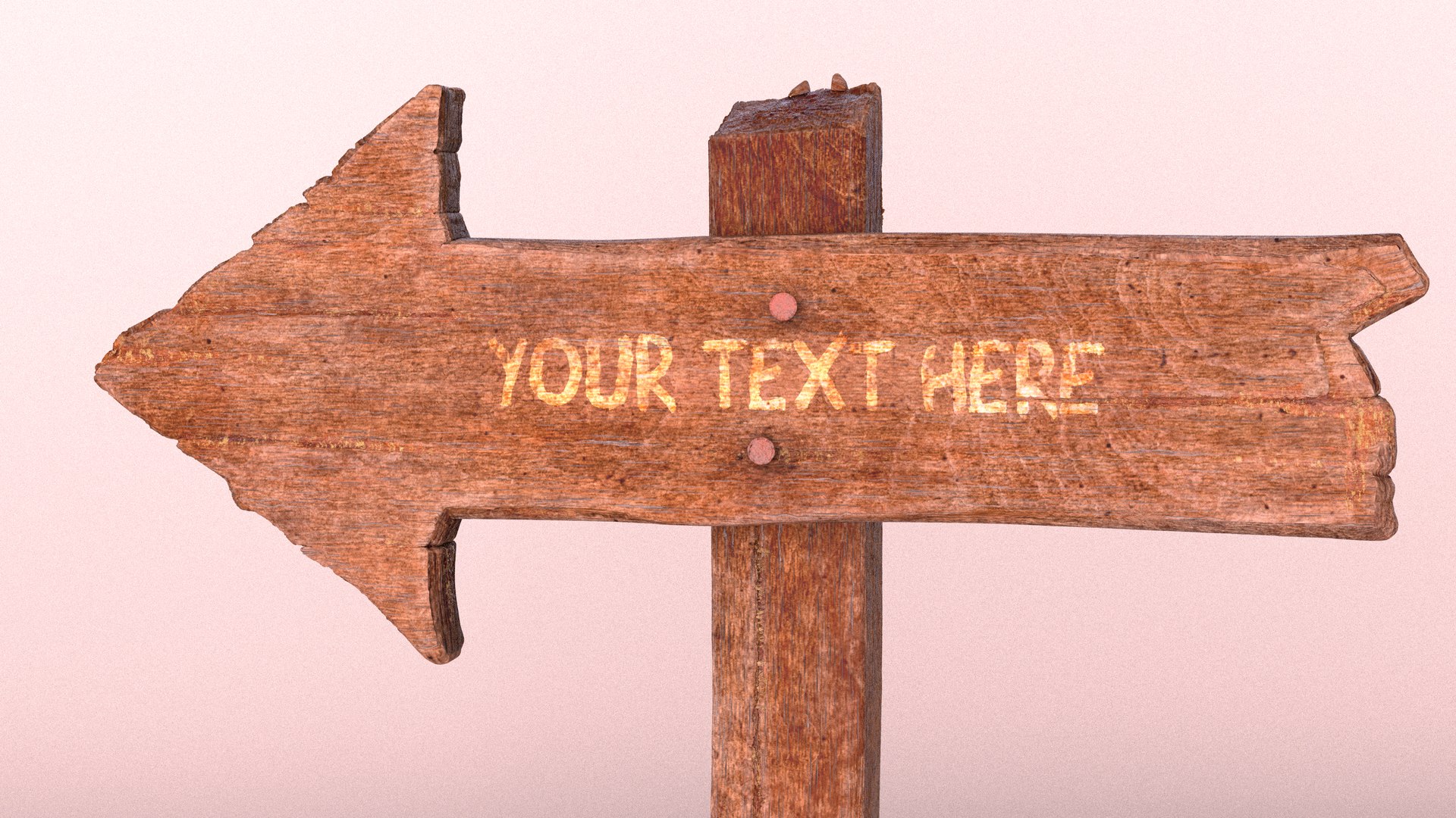 3D Old Wooden Arrow Signpost Mockup Model - TurboSquid 2113772