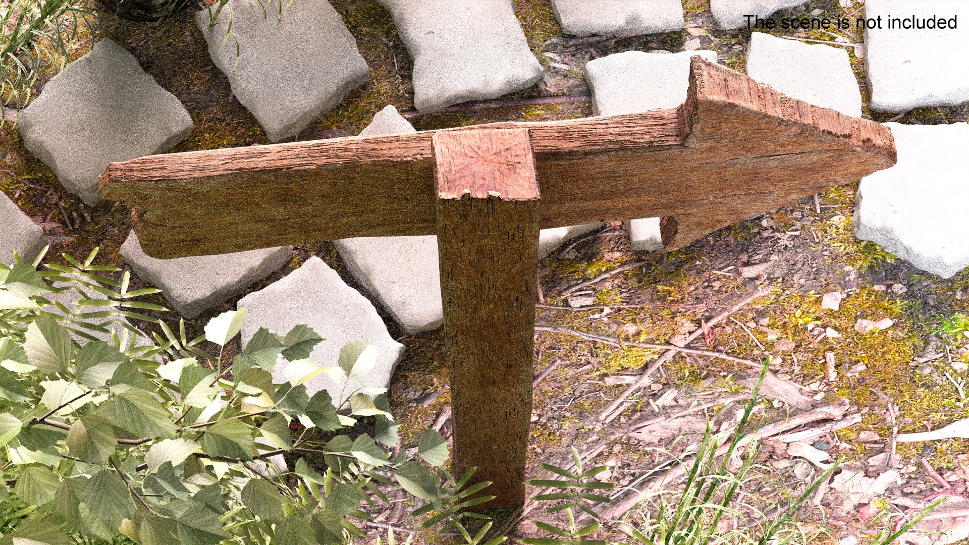 3D Old Wooden Arrow Signpost Mockup Model - TurboSquid 2113772