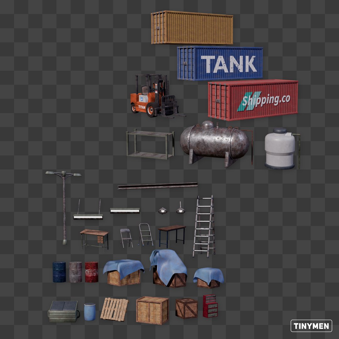 Asset Pack Vol 11 - Modular Old Warehouse 3D Model - TurboSquid 2573547