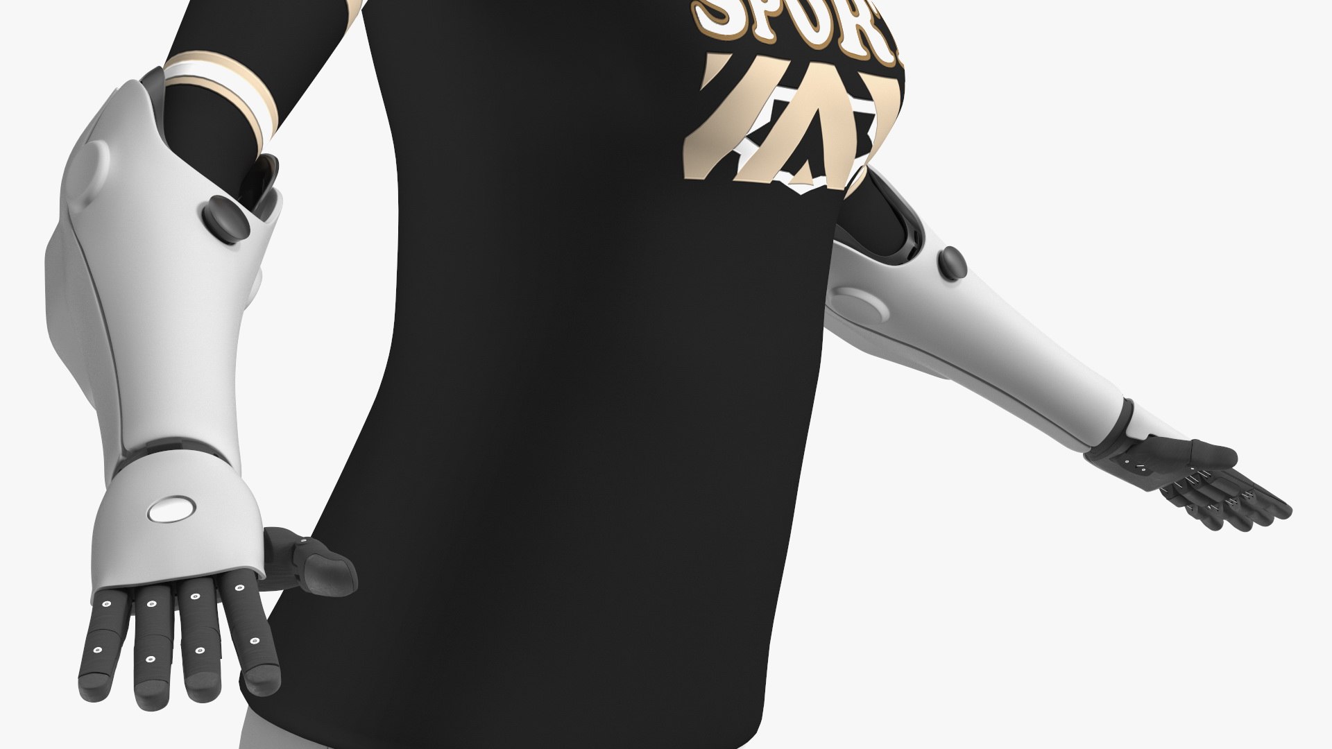 Woman with Bionic Arms T-pose 3D model - TurboSquid 2161309