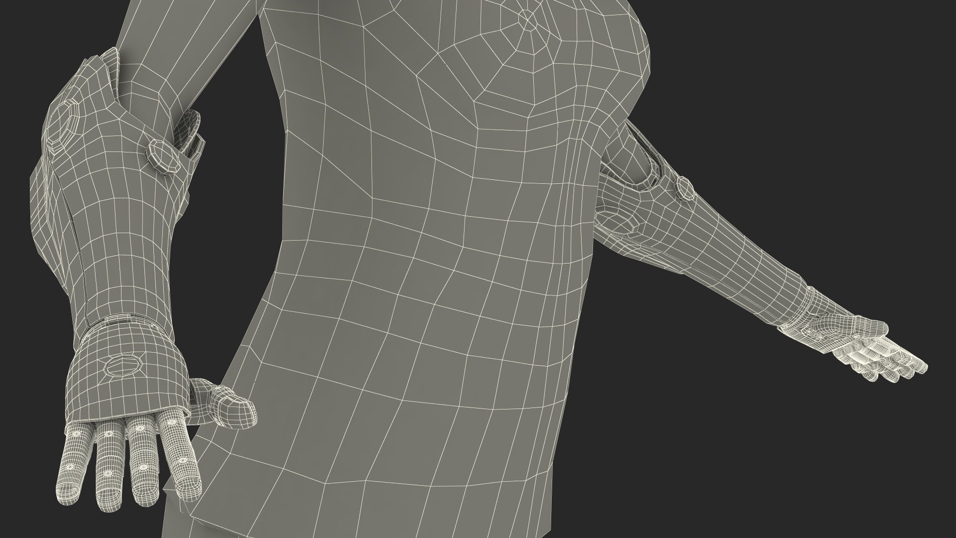 Woman With Bionic Arms T-pose 3D Model - TurboSquid 2161309