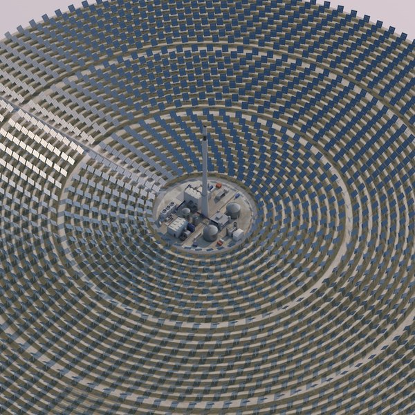 3d model thermal solar power plant