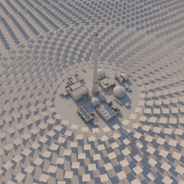 3d model thermal solar power plant
