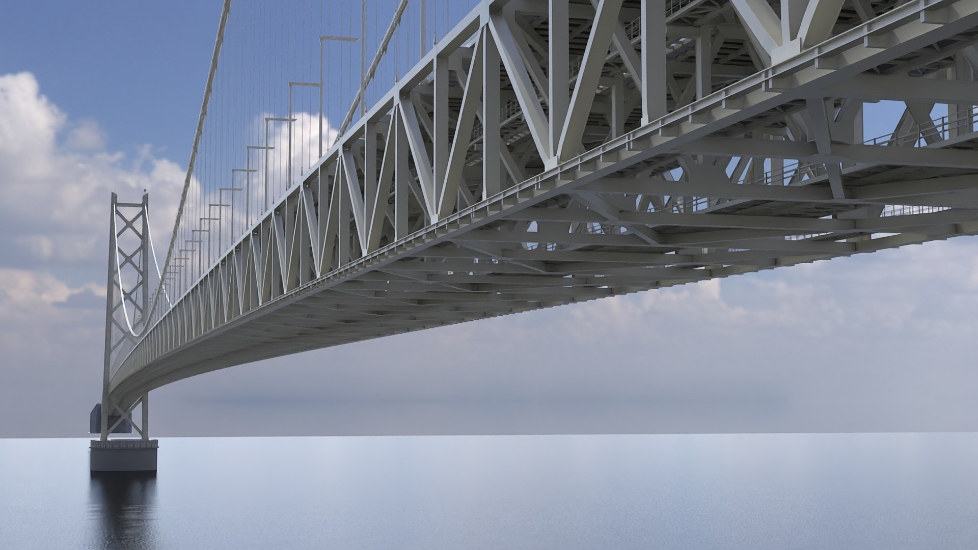 Suspension Bridge Akashi Kaiky Model - TurboSquid 2261395