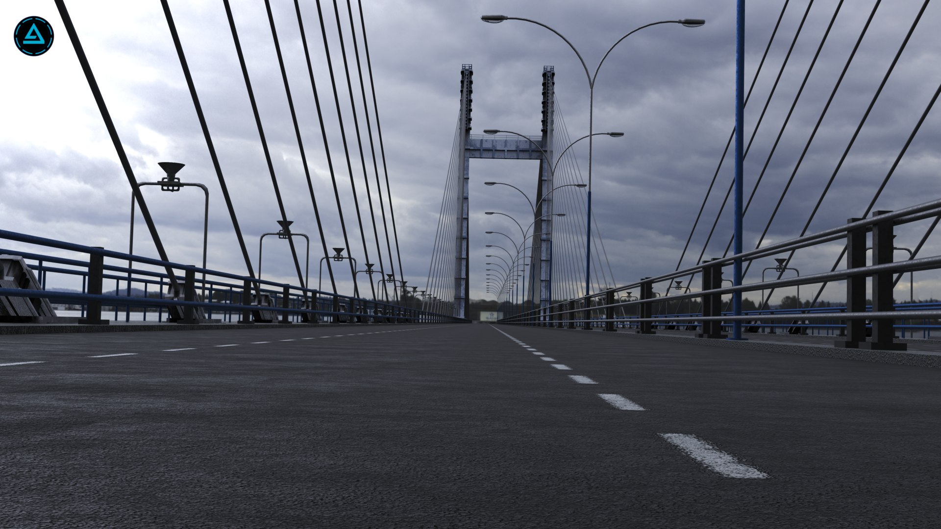 3D Model Cable Stayed Bridge - TurboSquid 1915256