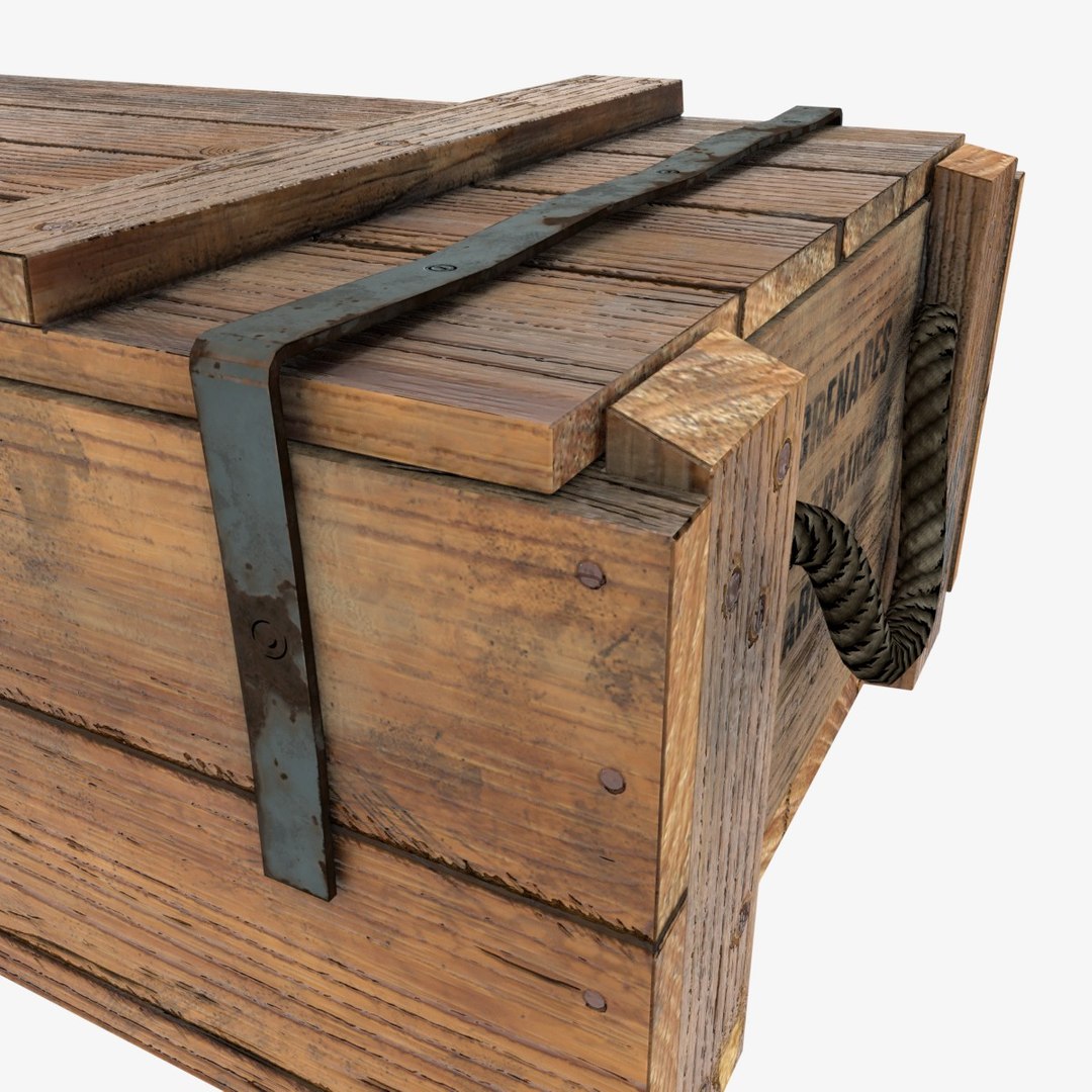 3d model of army wood box wooden crate