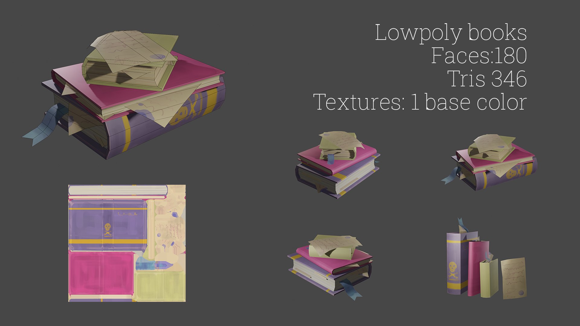 3D Stylized Cartoon Books With Hand Paint Texture - TurboSquid 1758394