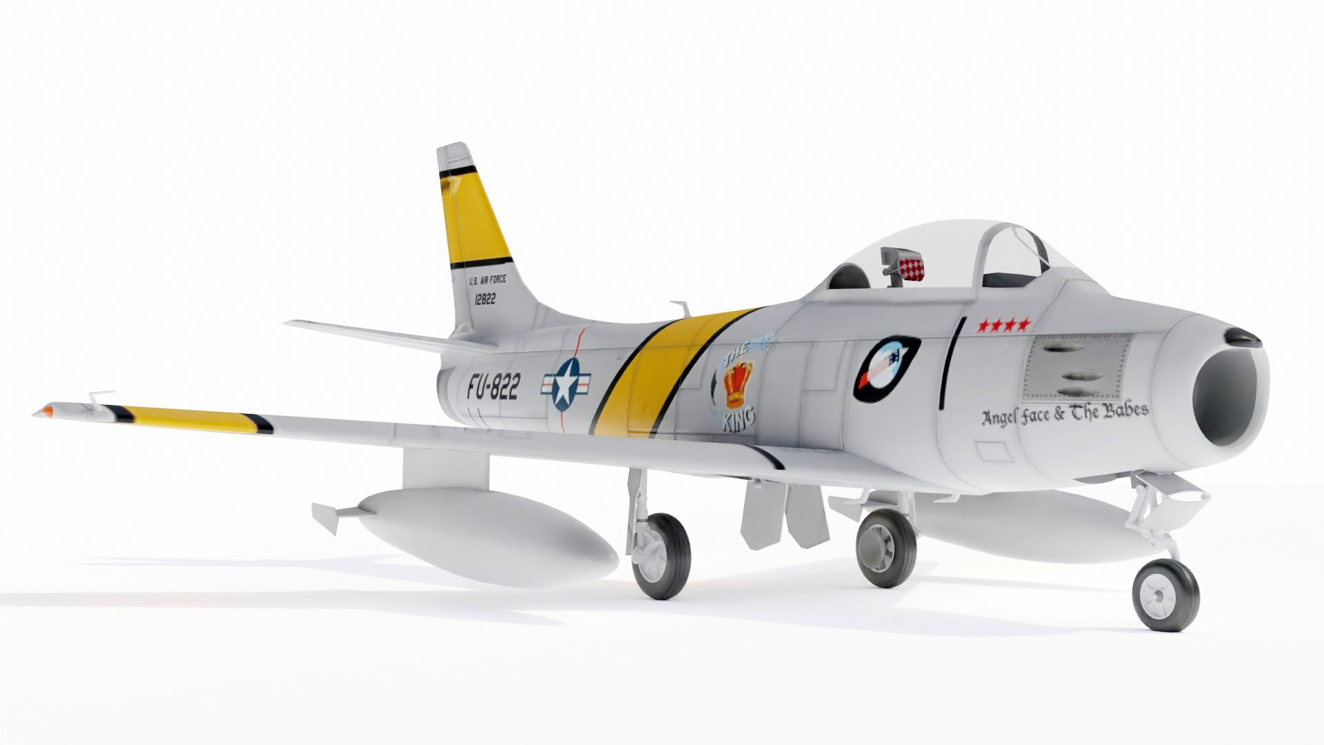 F 86 Sabre Jet 3d Model
