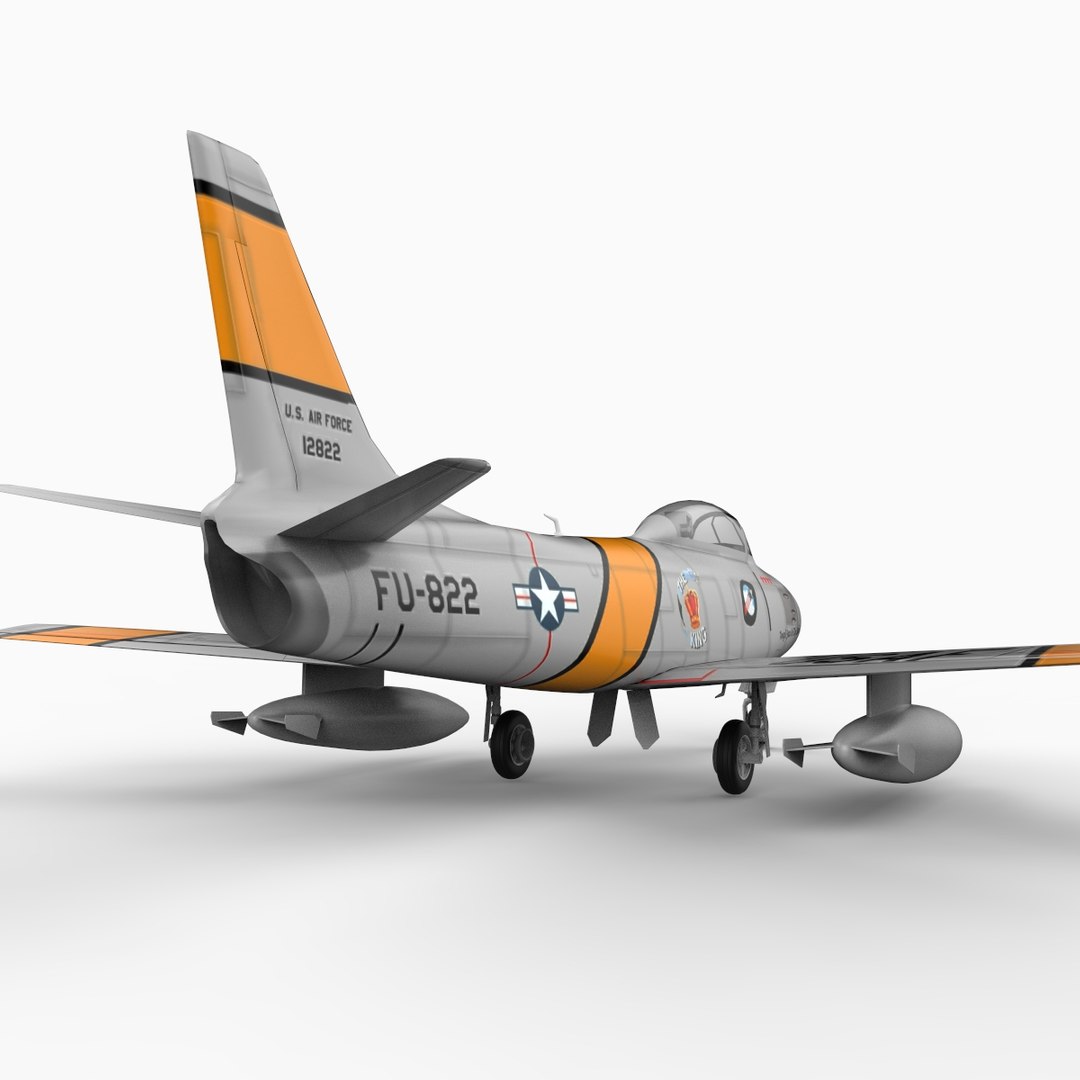 F 86 Sabre Jet 3d Model