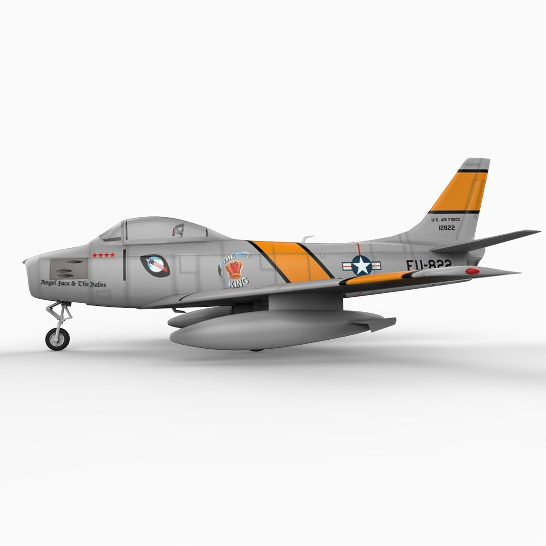 f 86 sabre jet 3d model