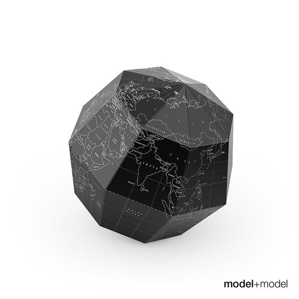 free geografia paper globe 3d model