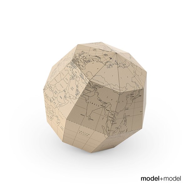 free geografia paper globe 3d model
