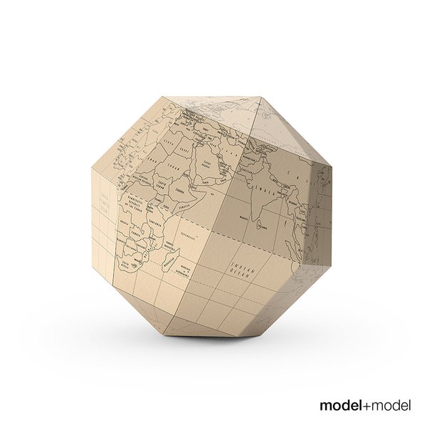 free geografia paper globe 3d model