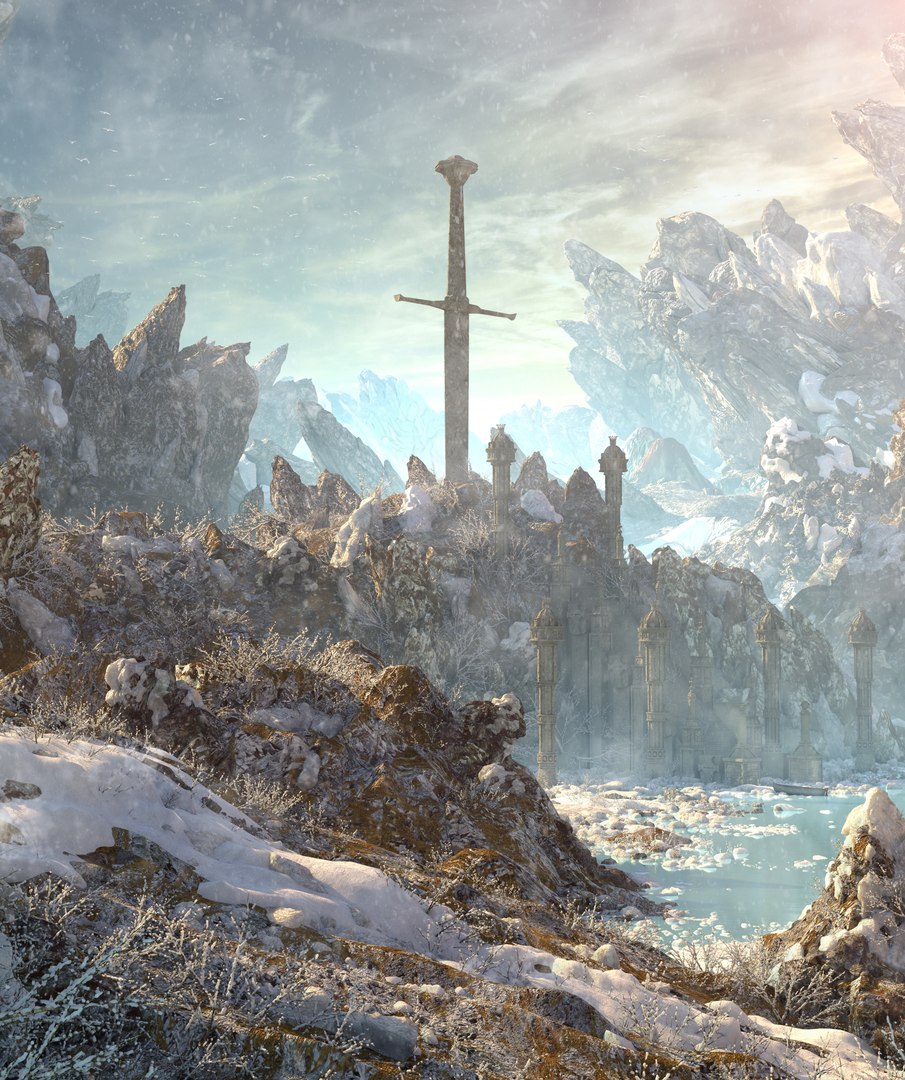 3D Model Winter Sword Temple Environment - TurboSquid 2014283