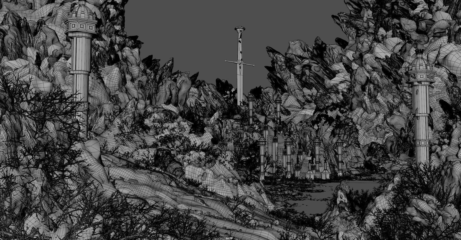 3D Model Winter Sword Temple Environment - TurboSquid 2014283