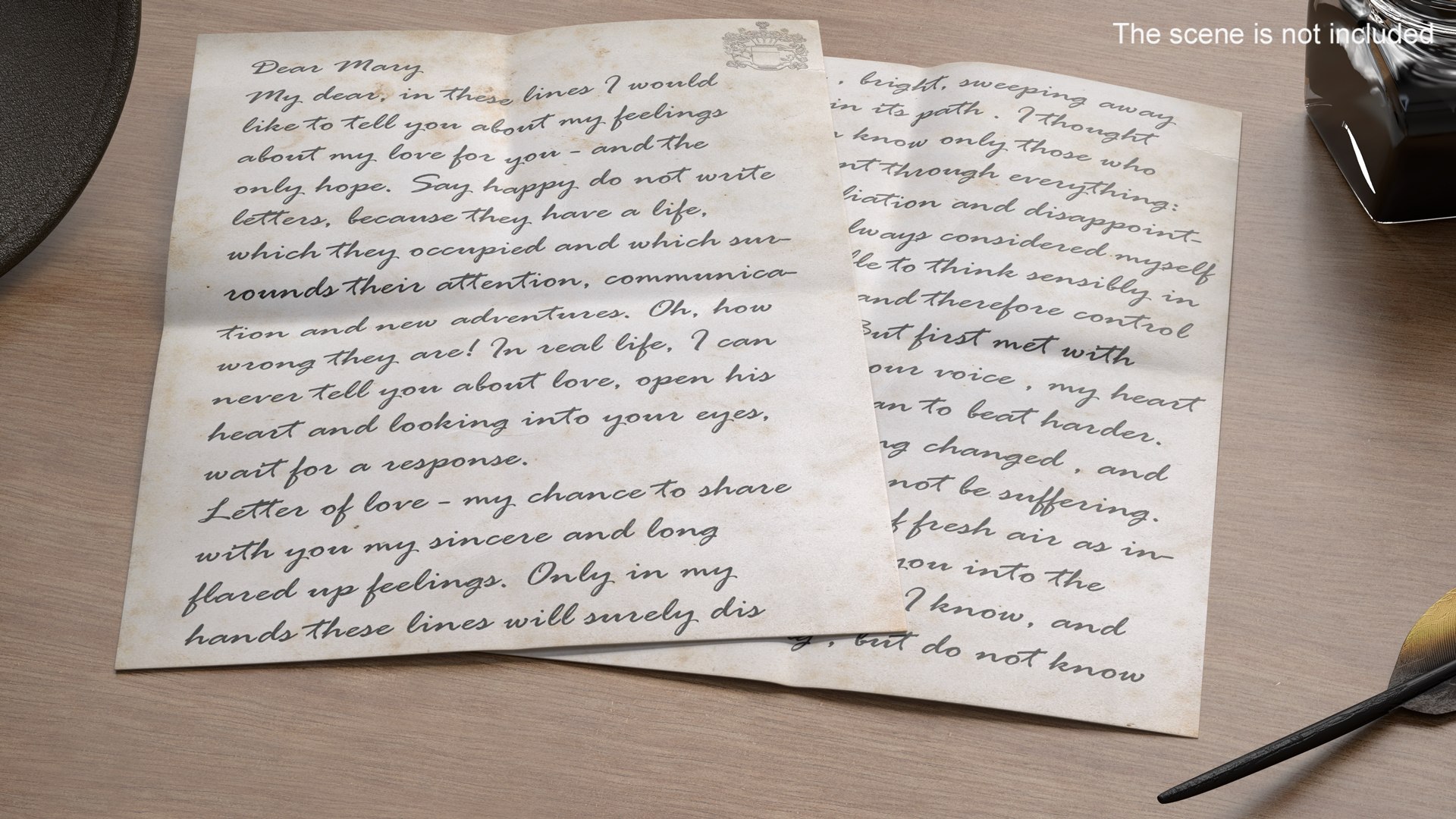Vintage Handwritten Letters 3D Model - TurboSquid 2195819