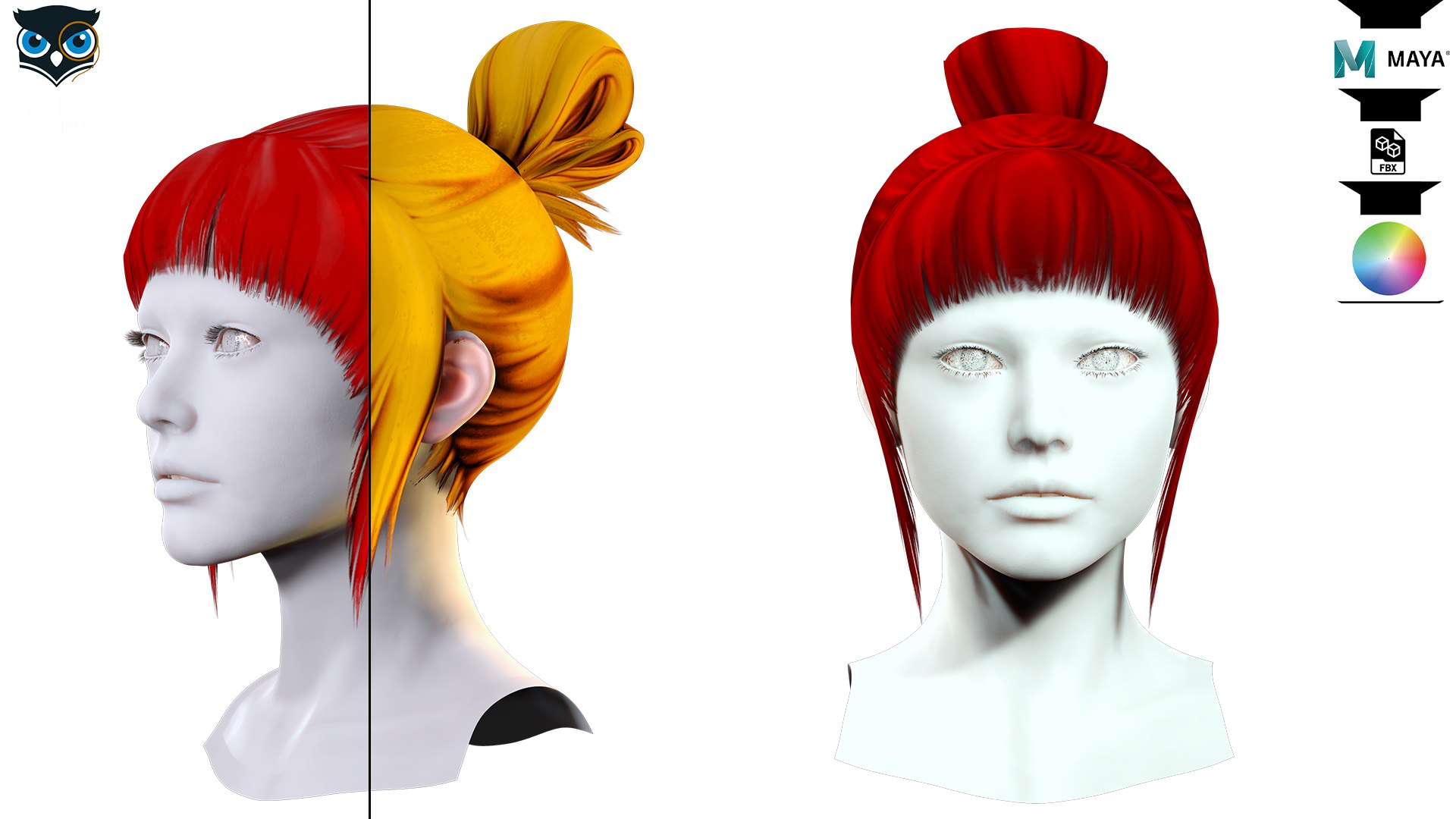 3D Female Hair - Bun Style Low-poly Model - TurboSquid 2225880
