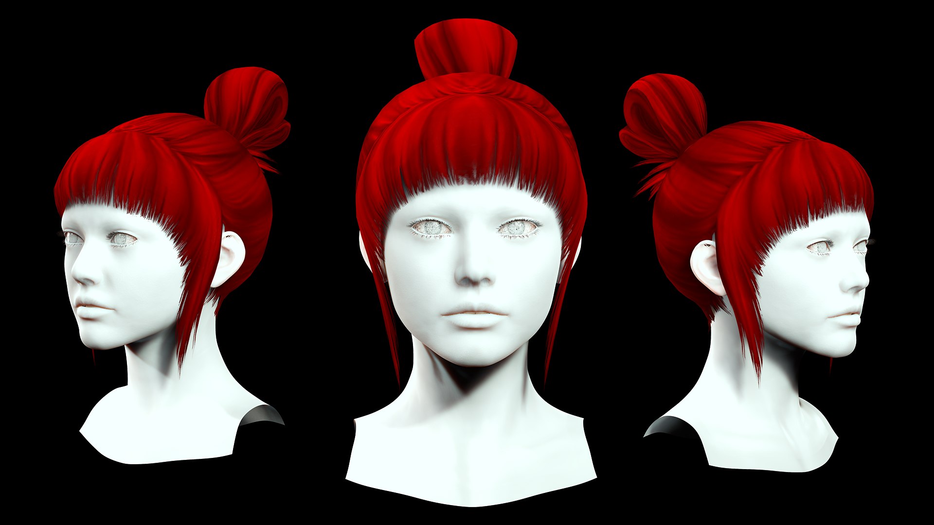 3D Female Hair - Bun Style Low-poly Model - TurboSquid 2225880