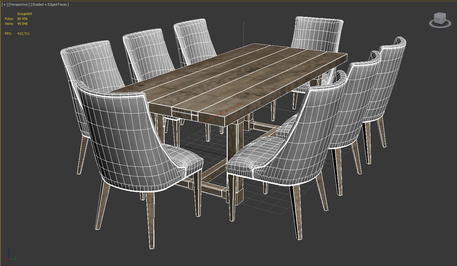 Table Chair Ella Fabric 3D Model - TurboSquid 1529117