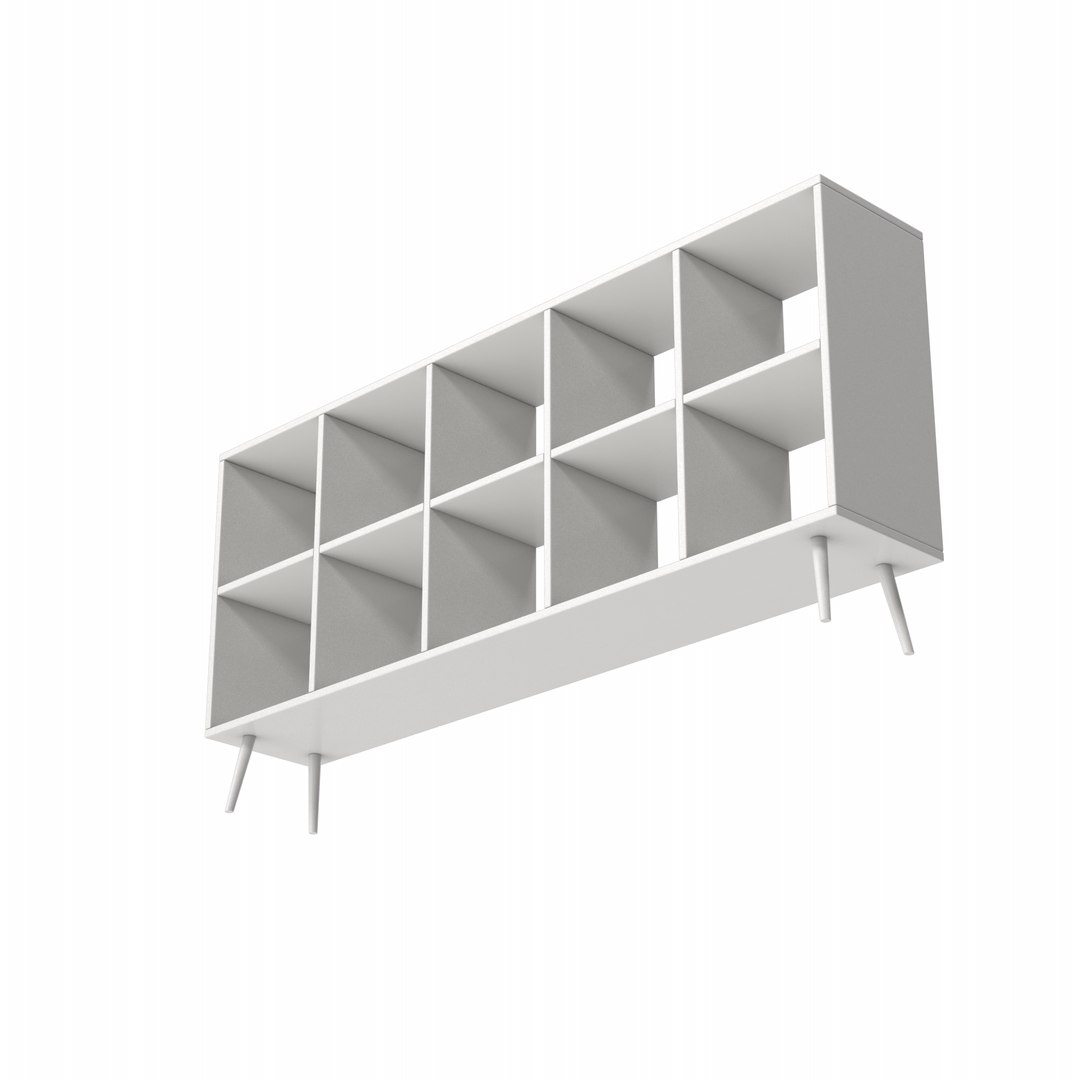 3D White Shelves Model - TurboSquid 2100566