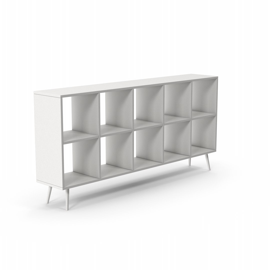 3D White Shelves Model - TurboSquid 2100566