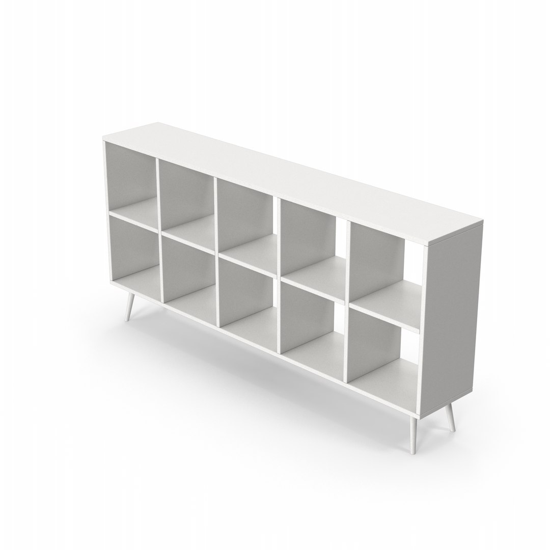 3D White Shelves Model - TurboSquid 2100566