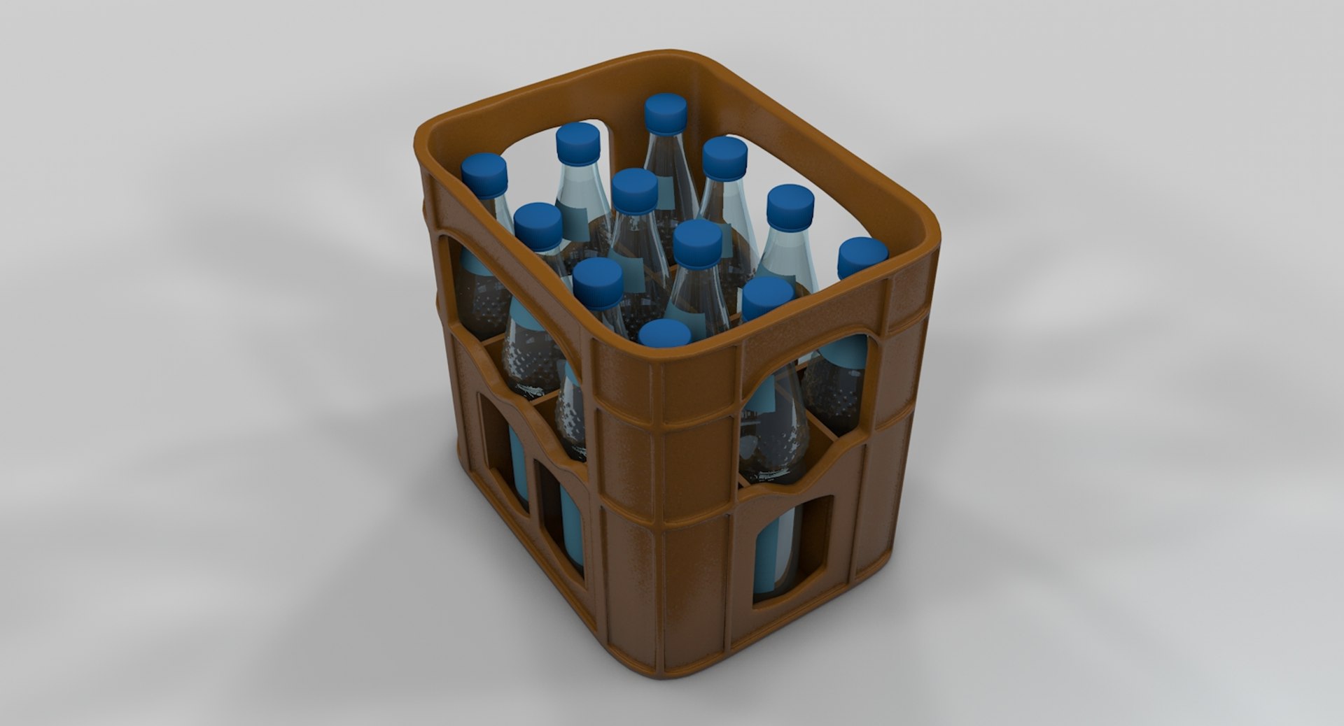 C4d Mineral Water Crate Bottles
