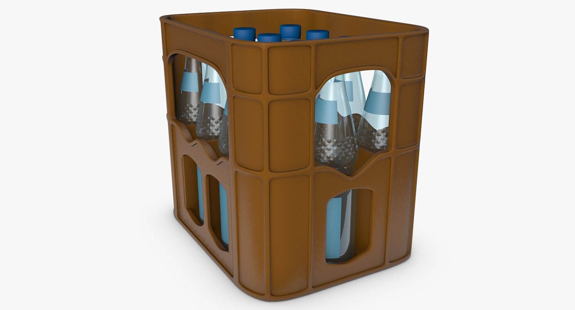 C4d Mineral Water Crate Bottles