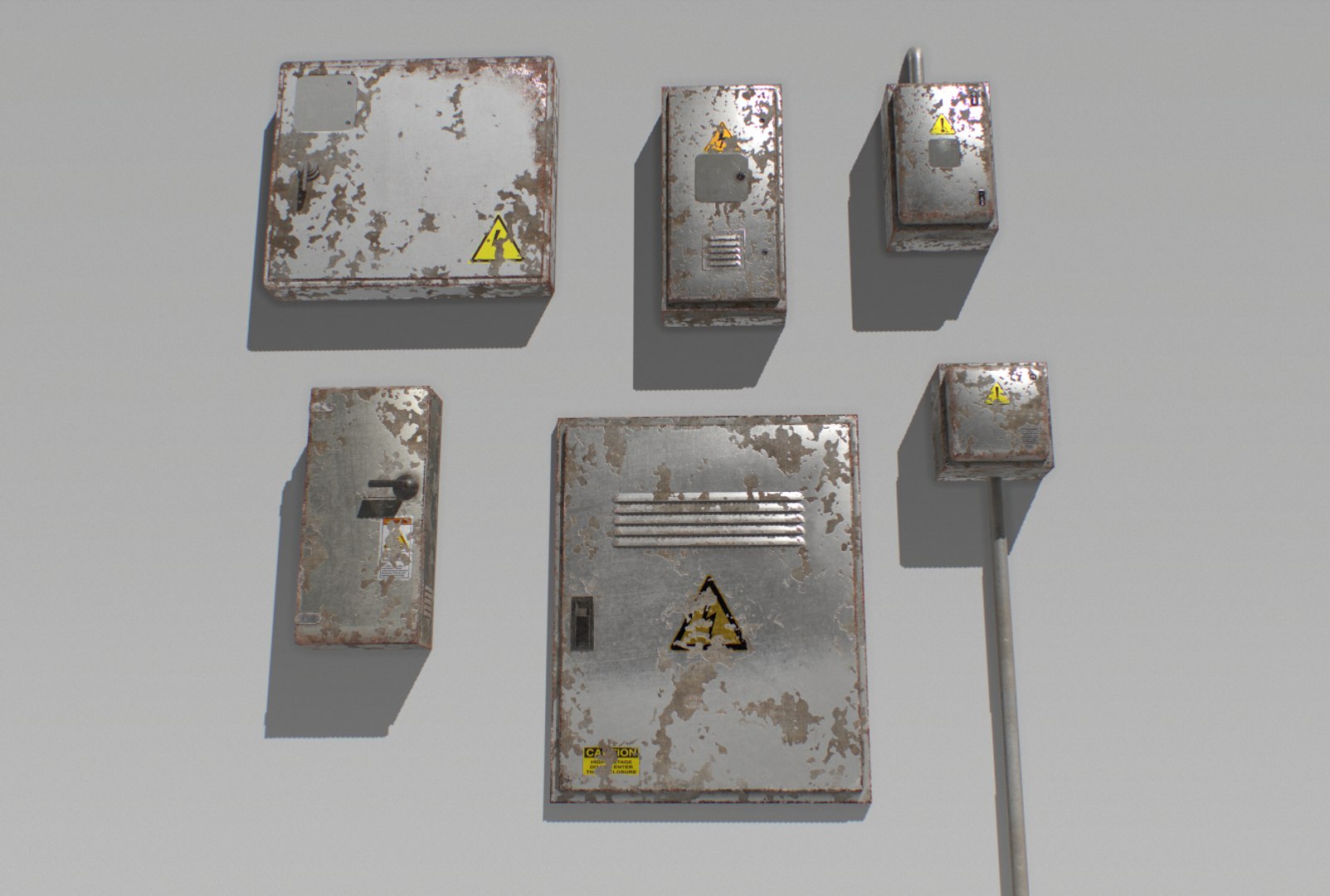 Pack old electrical boxes 3D - TurboSquid 1593229