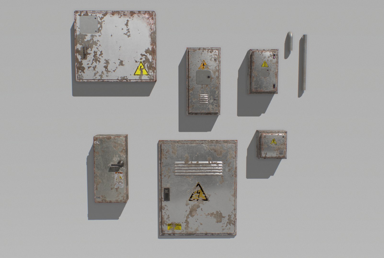 Pack old electrical boxes 3D - TurboSquid 1593229