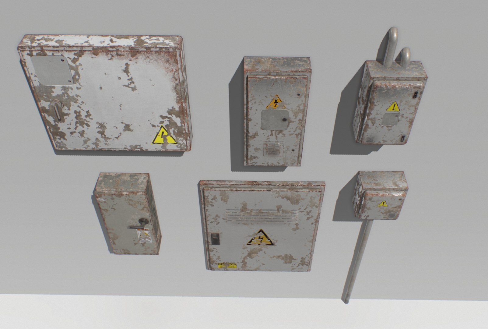Pack old electrical boxes 3D - TurboSquid 1593229