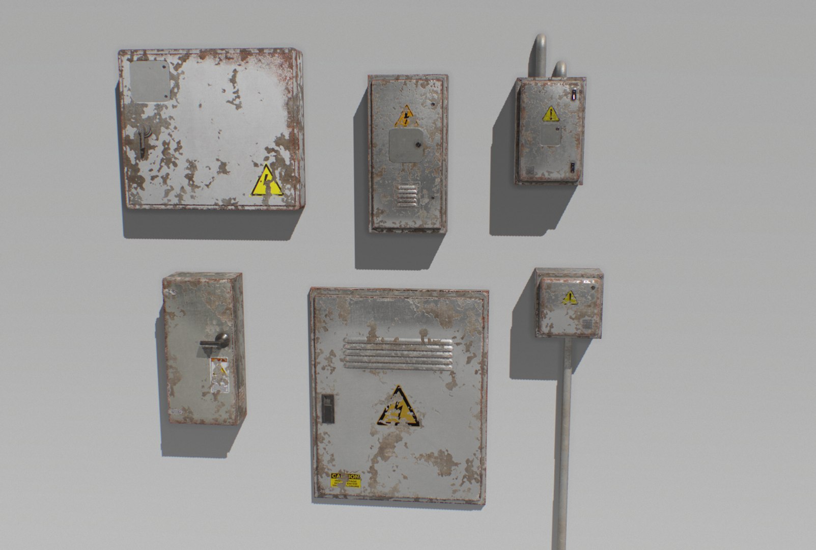 Pack old electrical boxes 3D - TurboSquid 1593229