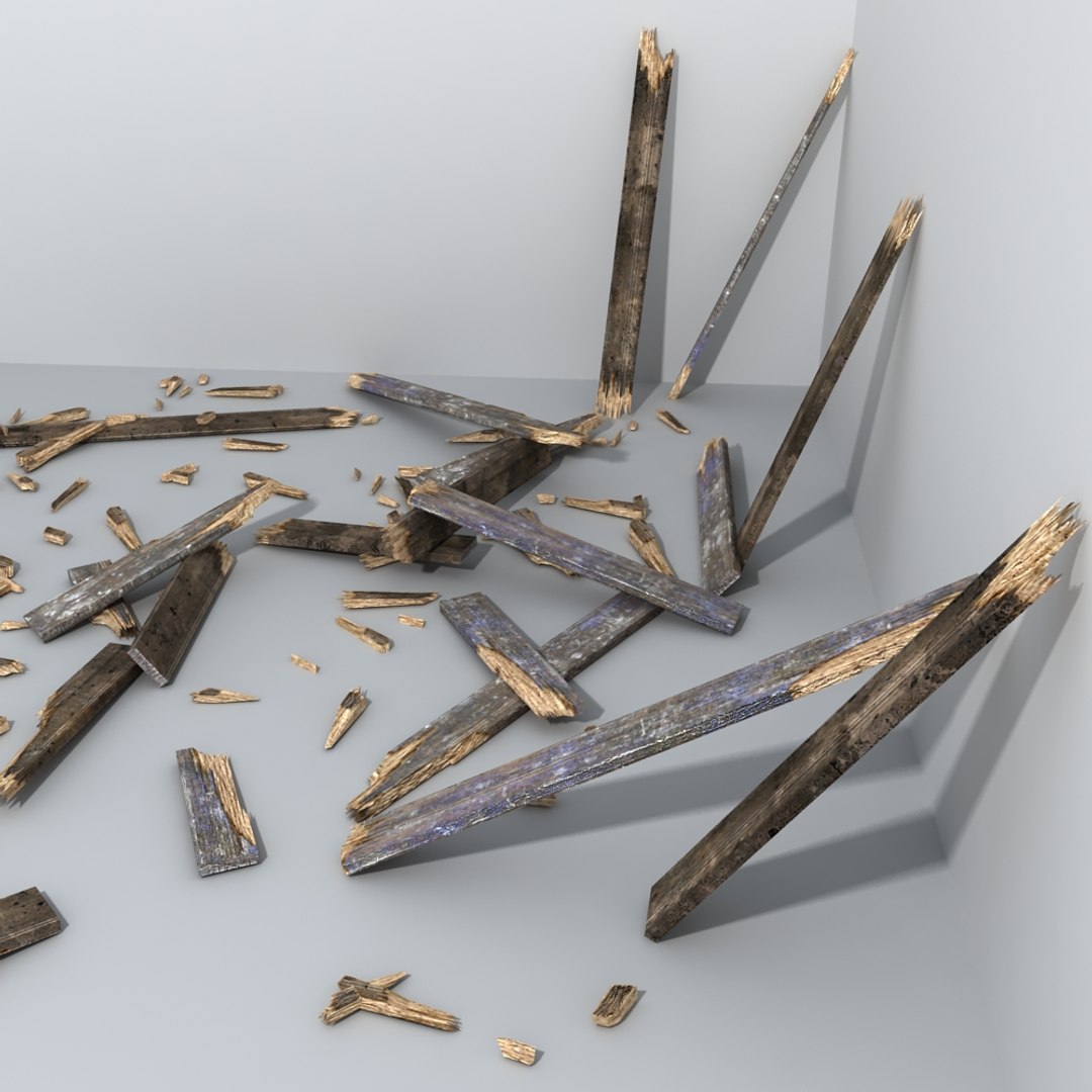 Wooden Plank Debris Damaged 3d 3ds
