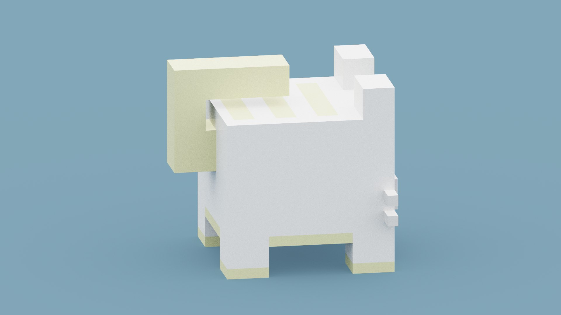 3D Voxel White Cat Model - TurboSquid 1979165